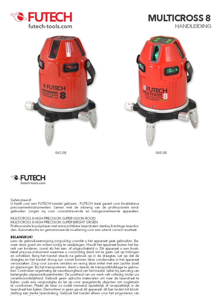 Handleiding Futech Multicross 8 Green HPSB 045.08 | PDF