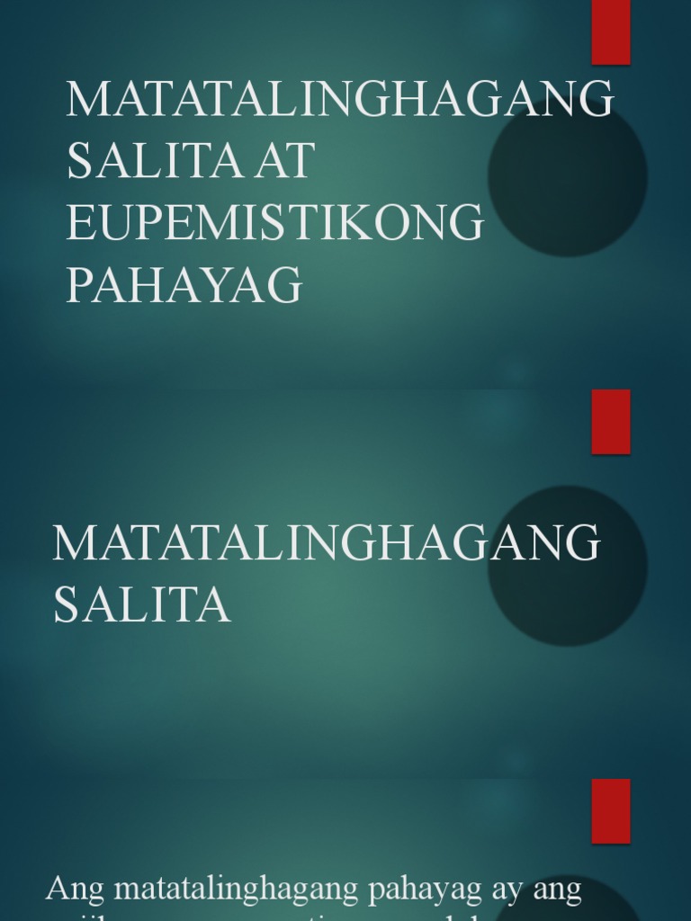 Q1-Aralin2-MATATALINGHAGA AT EUPEMISTIKONG PAHAYAG | PDF