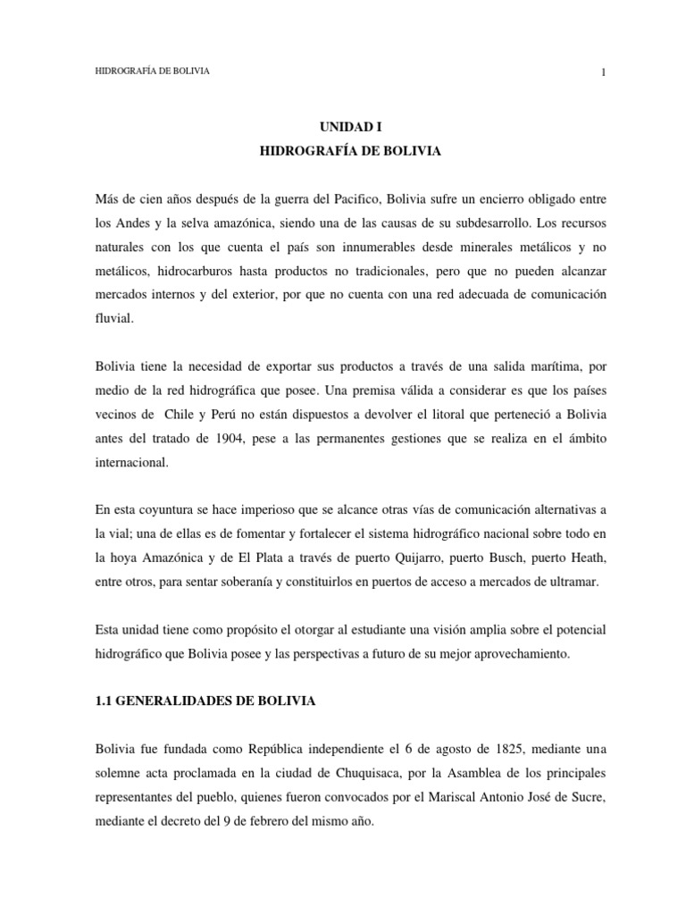 Hidrografía de Bolivia: Ríos y Cuencas | PDF | Río | Bolivia