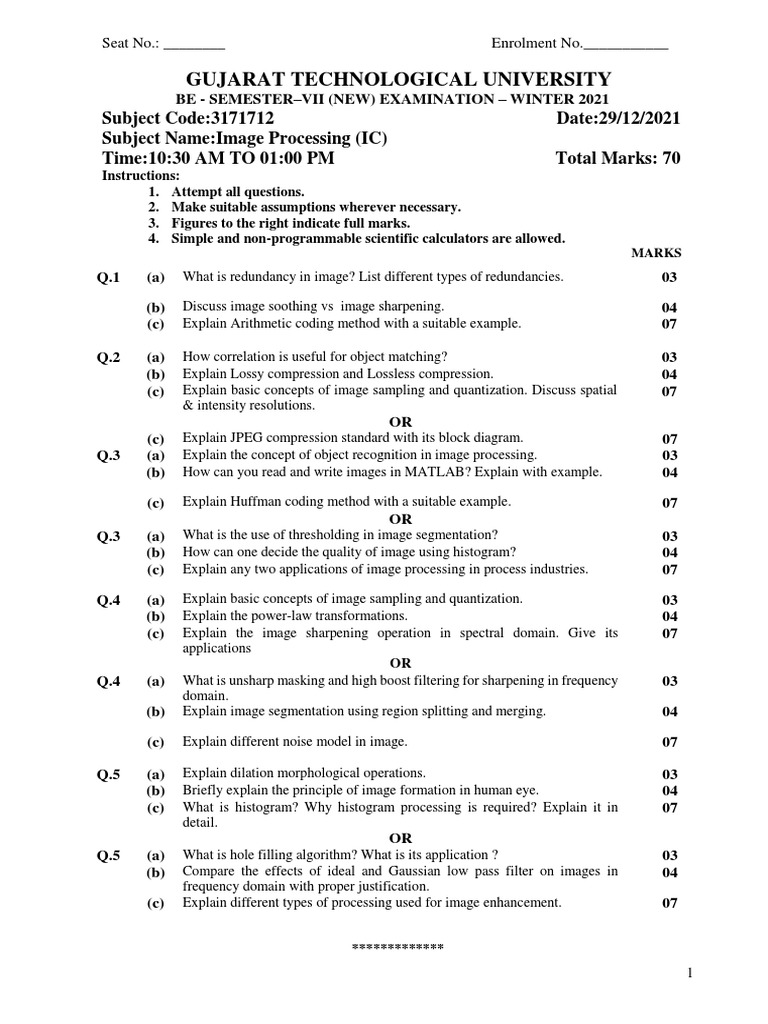 Gujarat Technological University | Download Free PDF | Data Compression | Computer Graphics