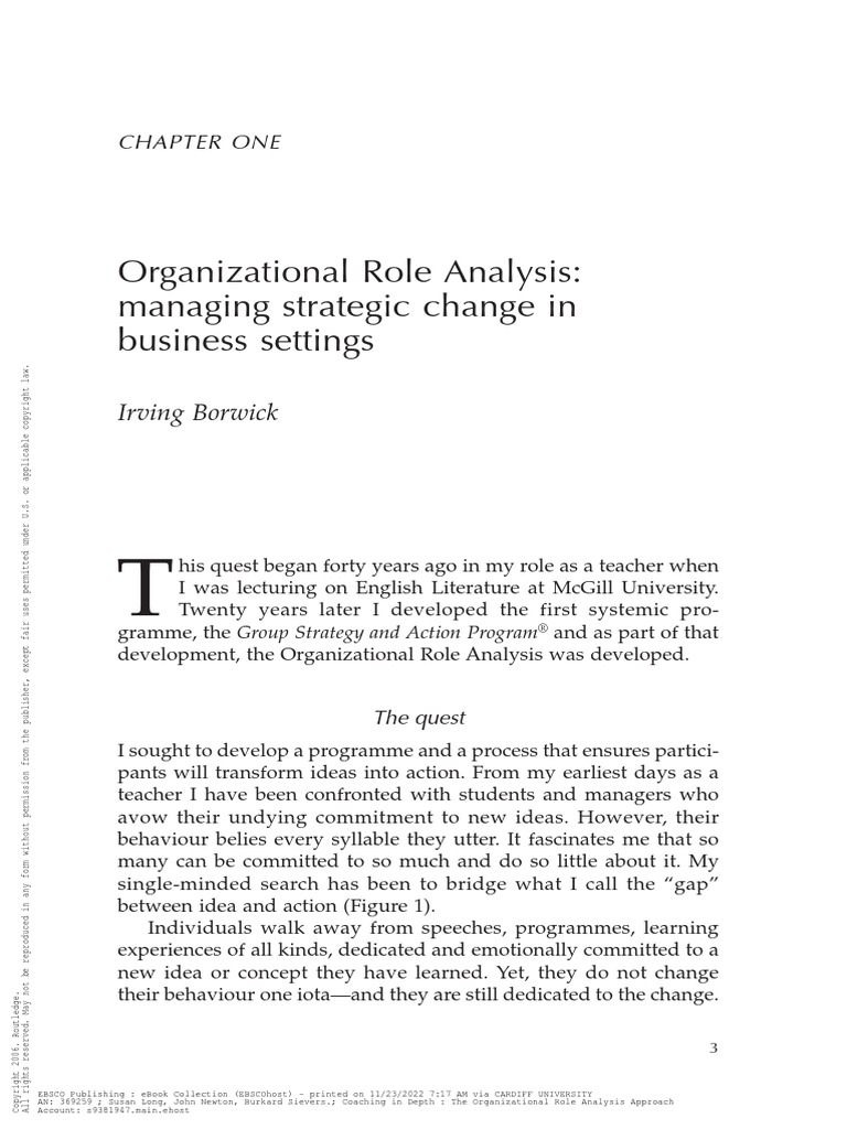 Organizational Role Analysis: Managing Strategic Change in Business ...