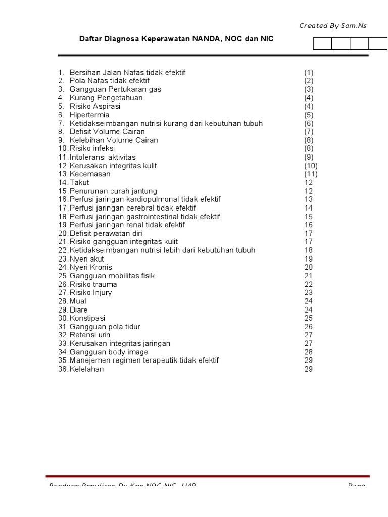 Kumpulan Nanda Nic Noc 2016l | PDF