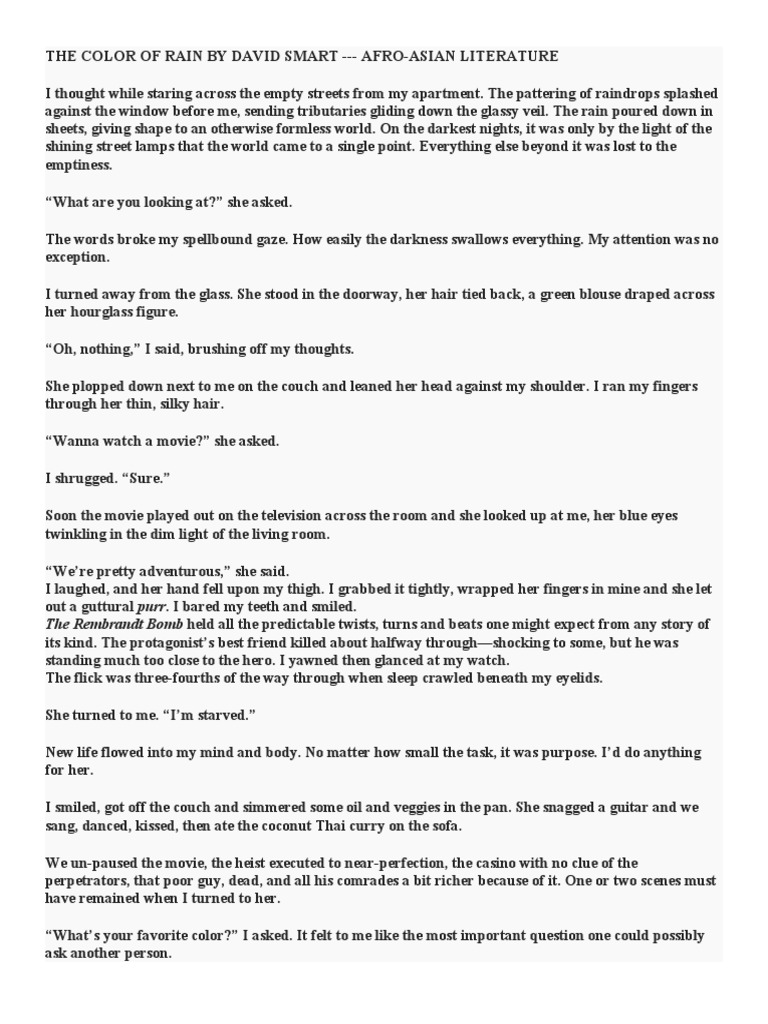 The Color of Rain by David Smart | PDF