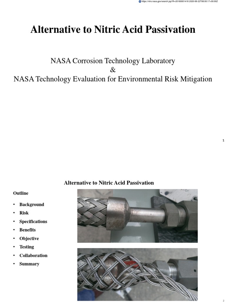 NASA - Alternative To Nitric Acid Passivation | PDF | Corrosion ...