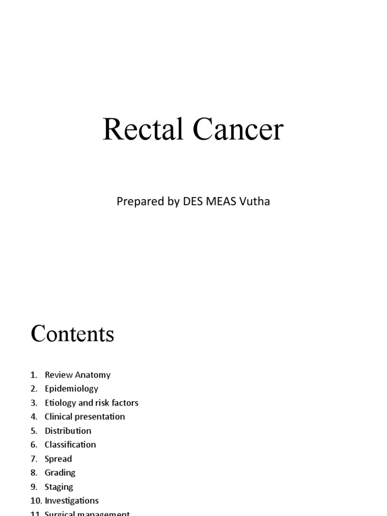Rectal Cancer Pdf Rectum Colorectal Cancer