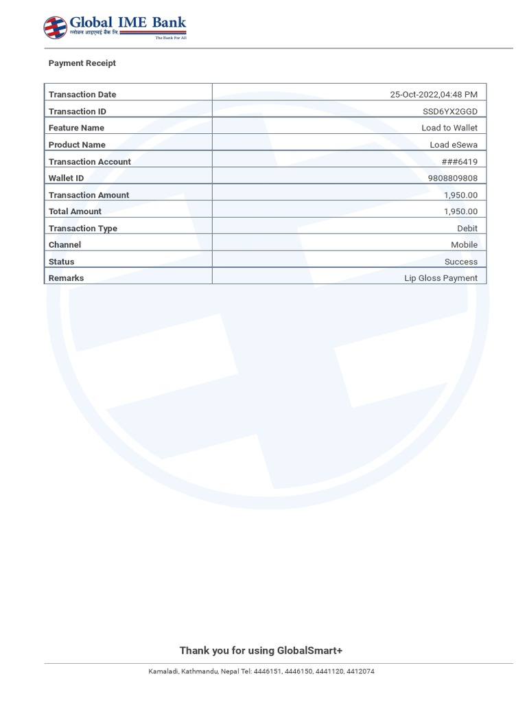 Transaction Receipt | PDF