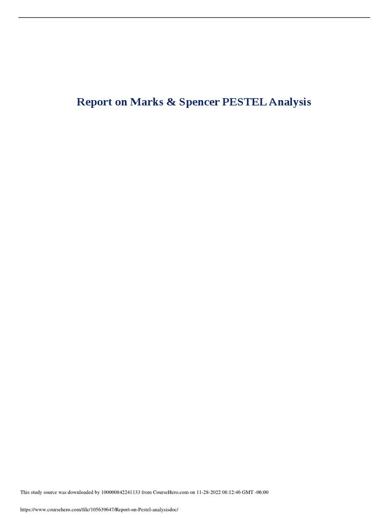 Report On Pestel Analysis | PDF | Retail | Brand