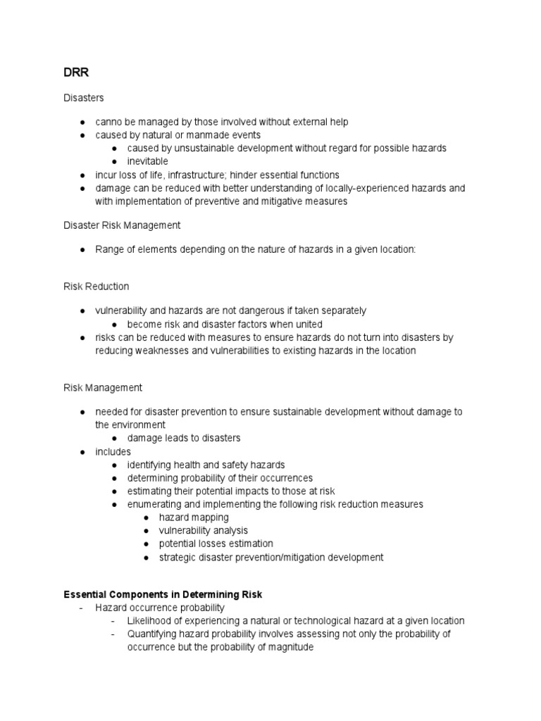 DRR 1 | PDF | Hazards | Emergency Management