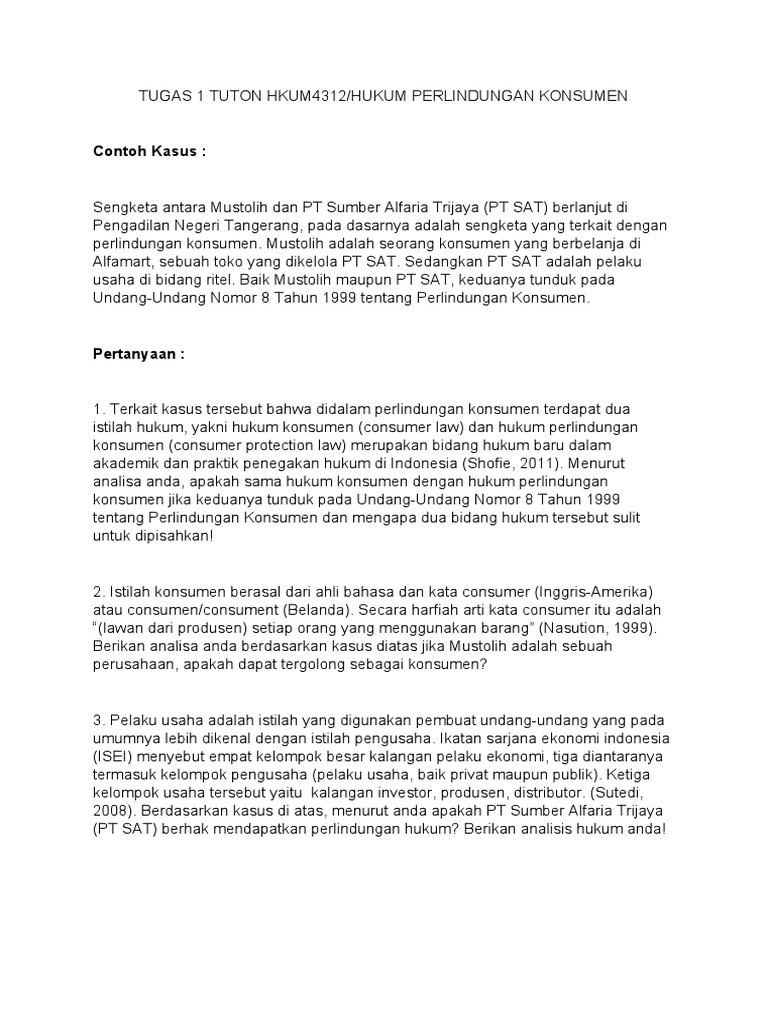 Tugas 1 Tuton Hkum4312 | PDF