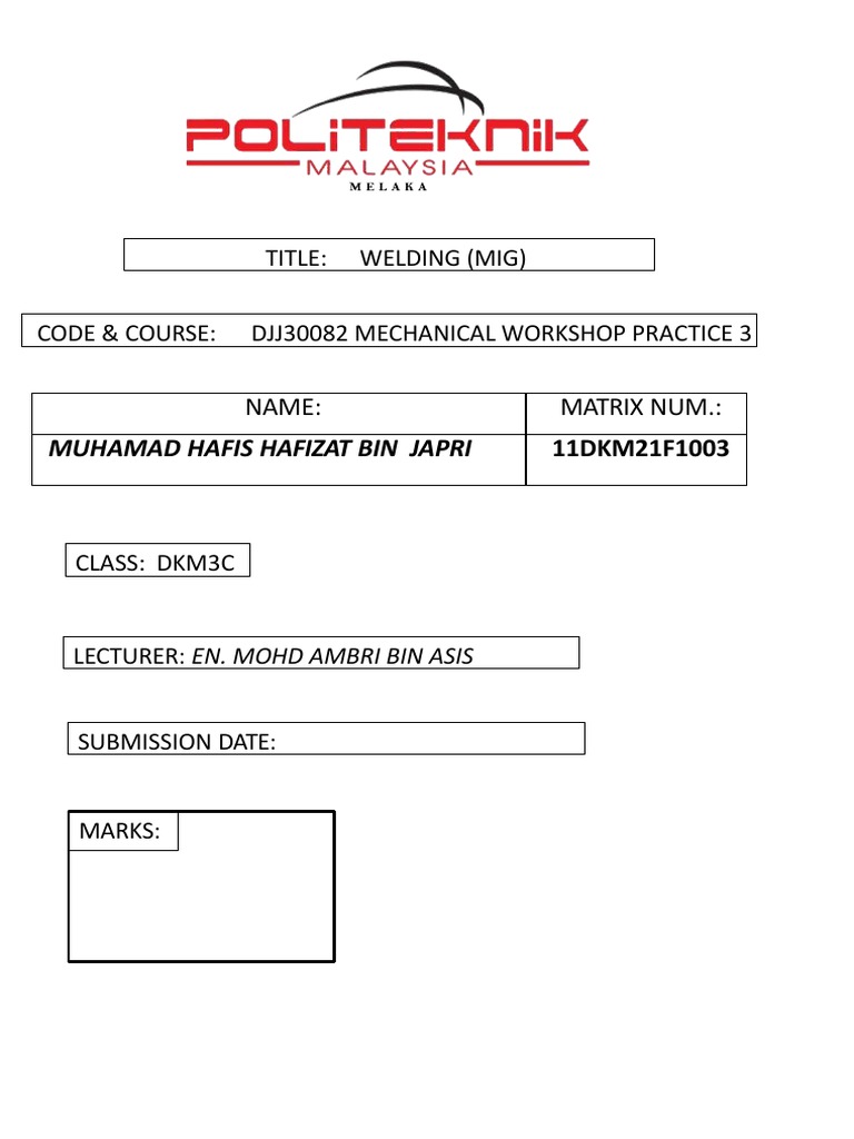 Report Welding Mig | Download Free PDF | Welding | Construction