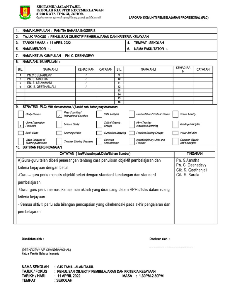 Laporan PLC April | PDF