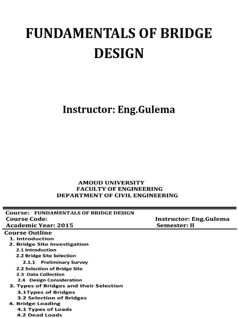 Fundamentals of Bridge Design | PDF