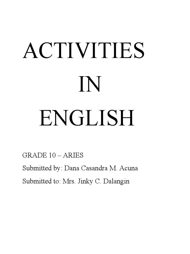 Activities Layout | PDF