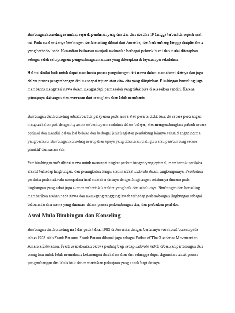 Bahan Tugas BK | PDF