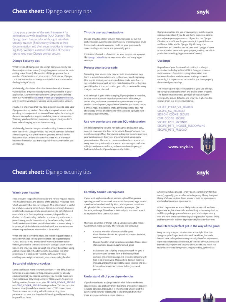 Django Security Tips | PDF | Http Cookie | World Wide Web