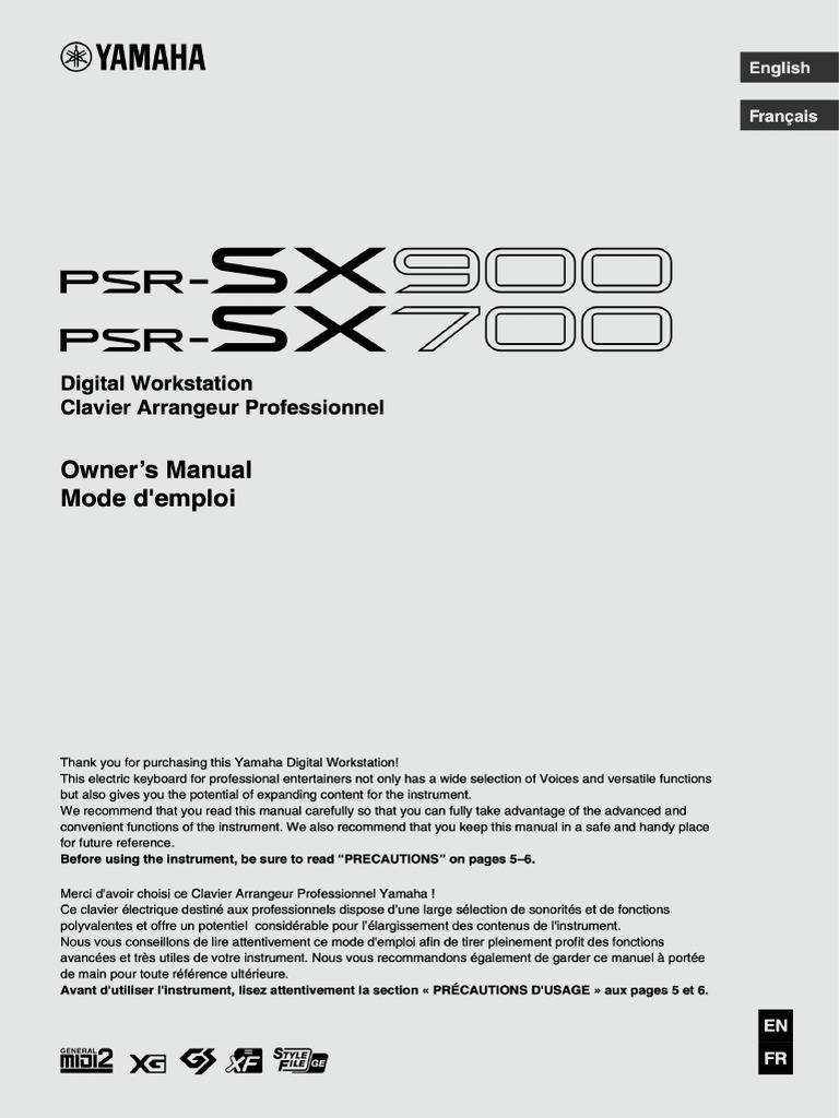 Yamaha psr-sx700, psr-sx900 Keyboard User Manual | PDF