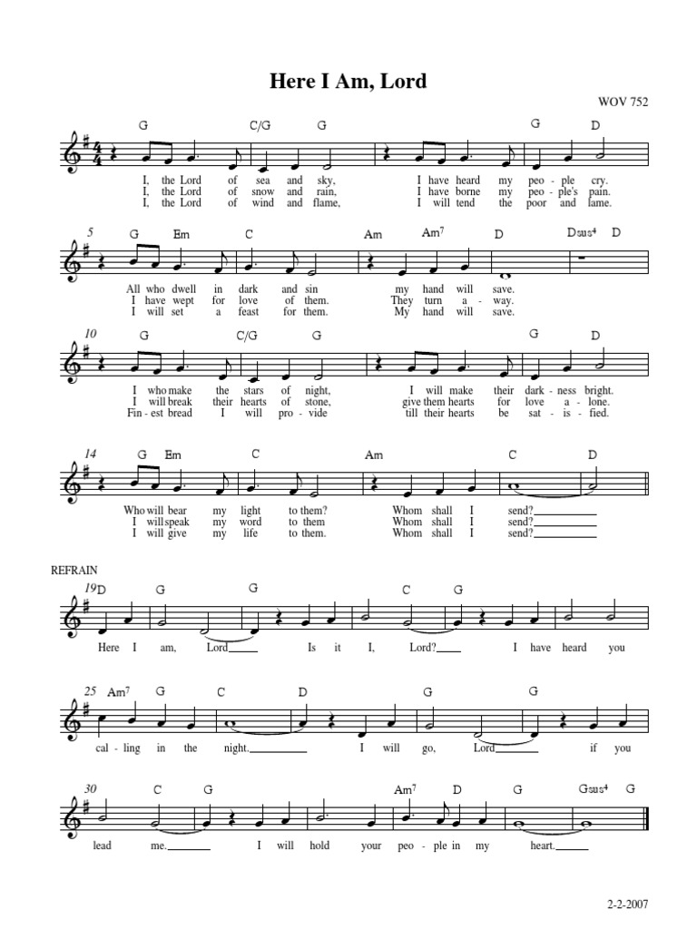 Here I Am Lord | PDF | Old Testament Books | Weekly Torah Readings