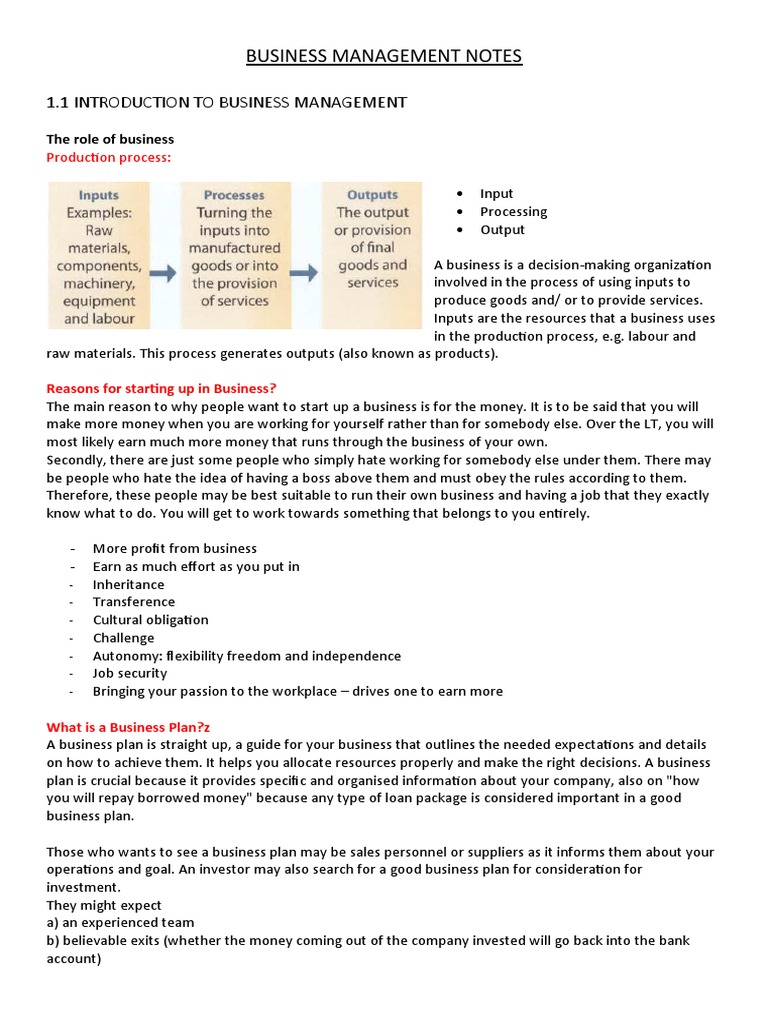 Business Management Notes | PDF | Business | Partnership