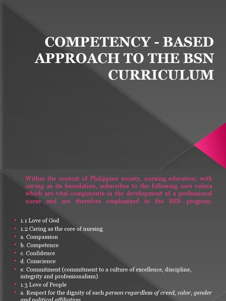 Competency-Based BSN Curriculum Overview | PDF | Nursing | Conscience