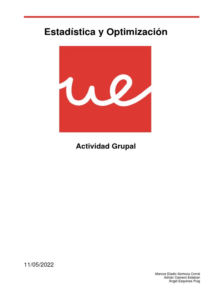 ActividadGrupal Estadistica | PDF | Desviación Estándar | Estadísticas