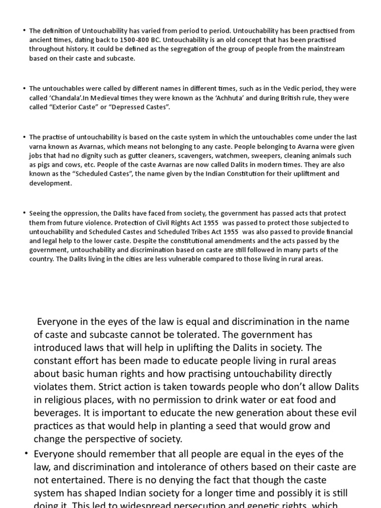 Untouchability Is A Social Evil | PDF | Dalit | Caste