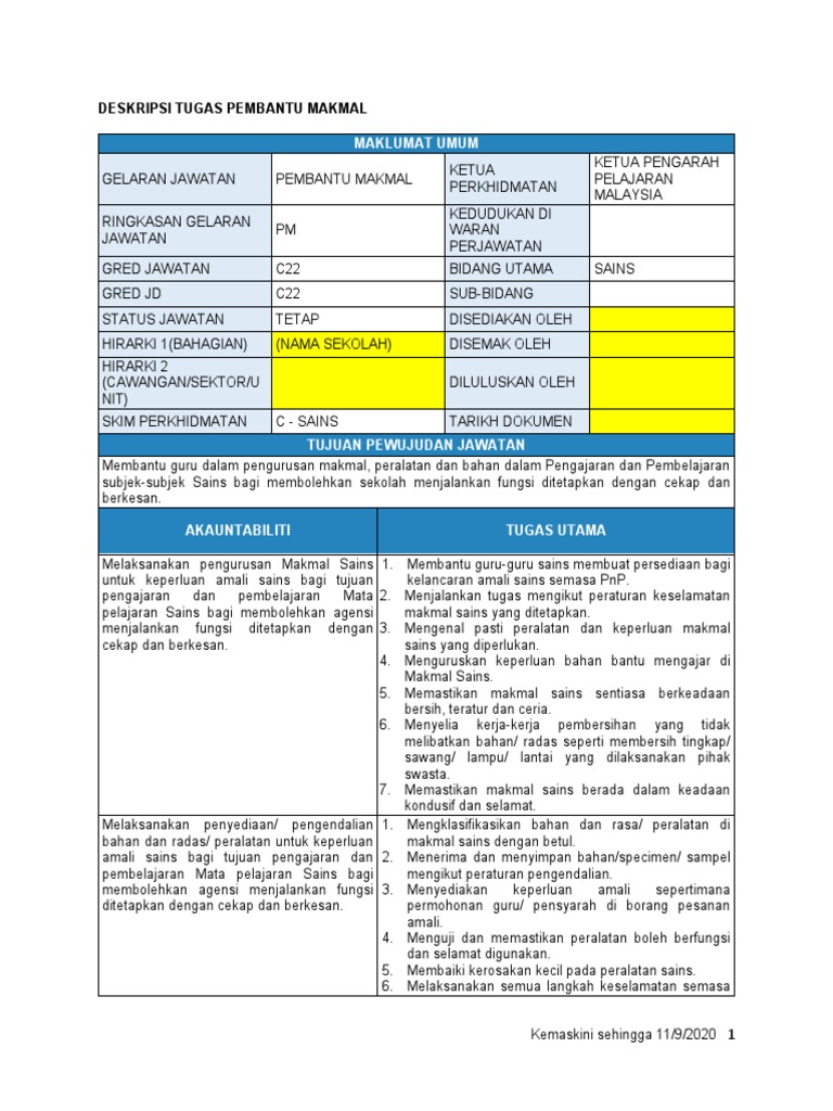 6.1 JD Pembantu Makmal C22 | PDF