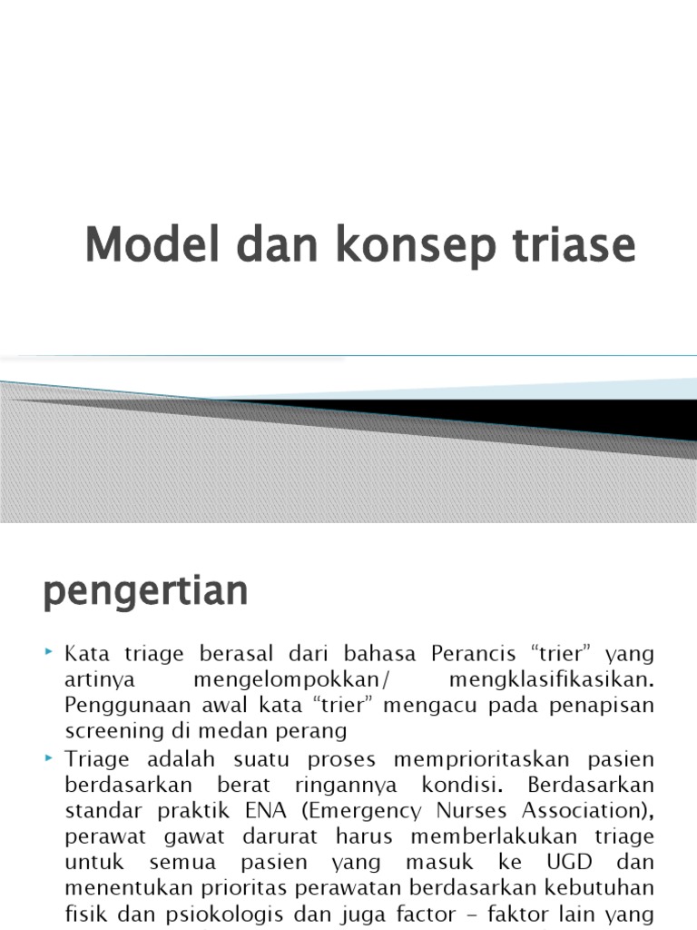 Model Dan Konsep Triase PPT GADAR | PDF