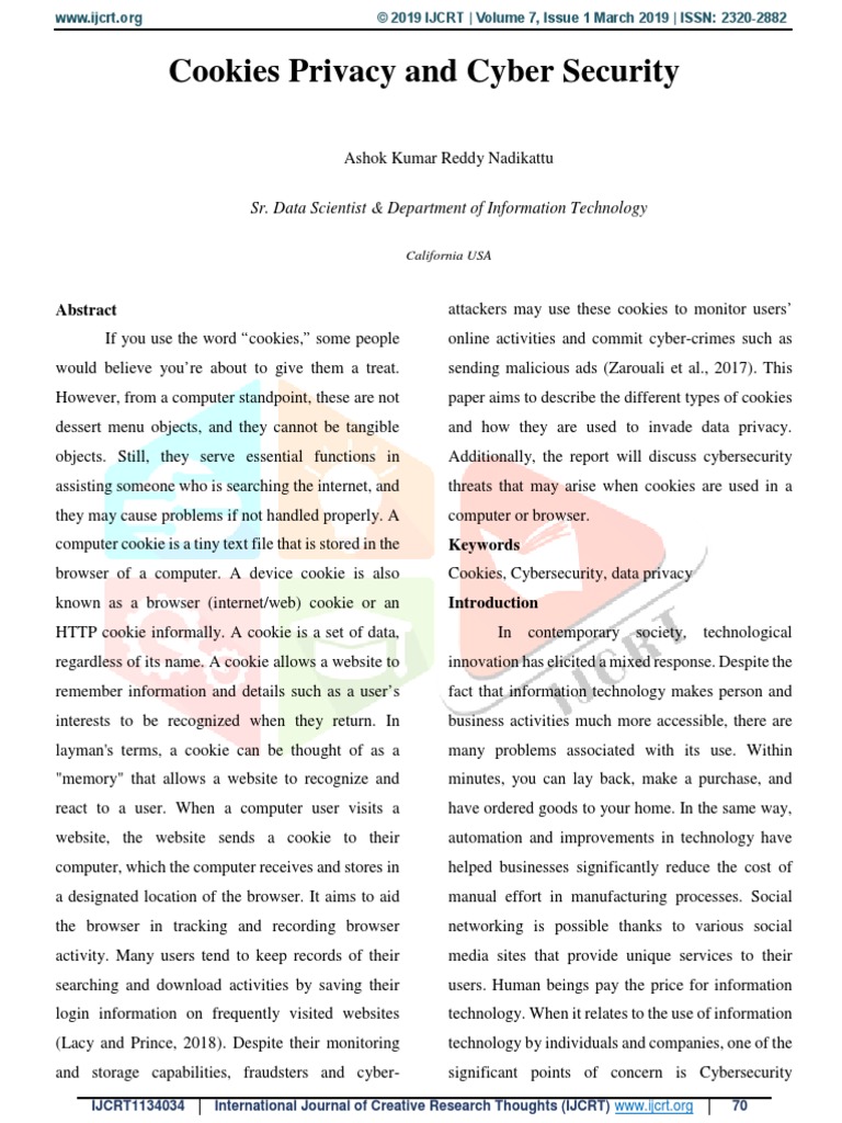 IJCRT1134034 | PDF | Http Cookie | Computer Security