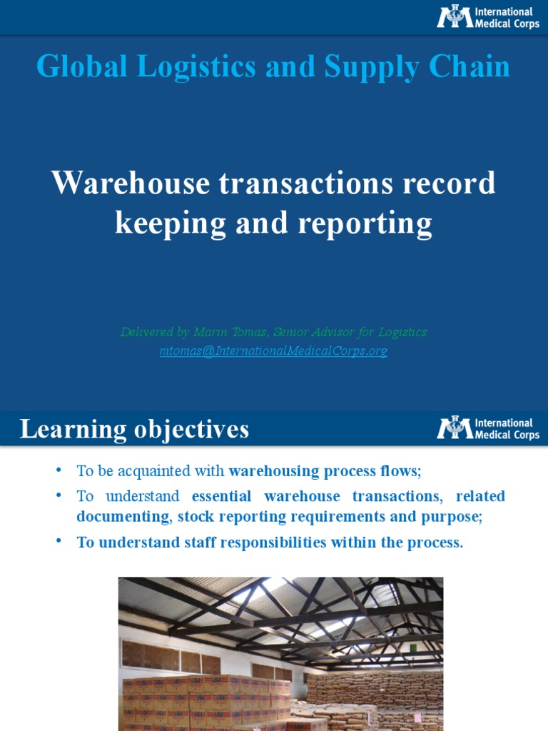 2.3.2 Warehouse Transactions Record Keeping and Reporting | PDF