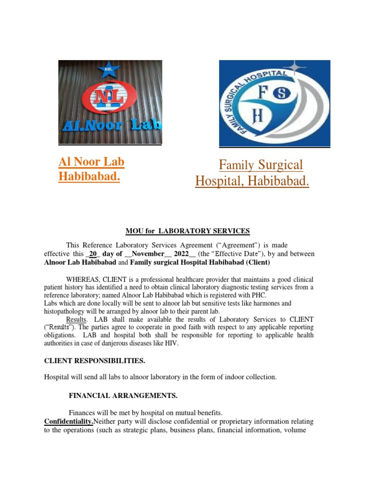 Al Noor Lab MOU | PDF