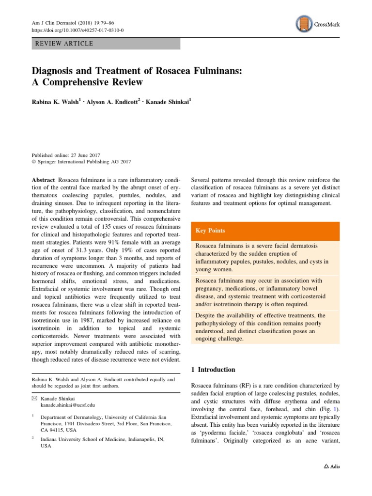 Rosacea Fulminans | PDF | Infection | Medical Diagnosis
