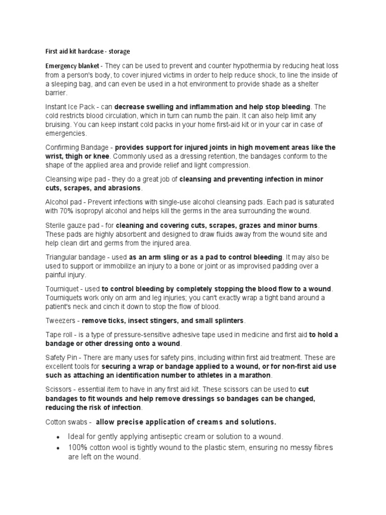 First Aid Kit Hardcase | PDF | Wound | First Aid