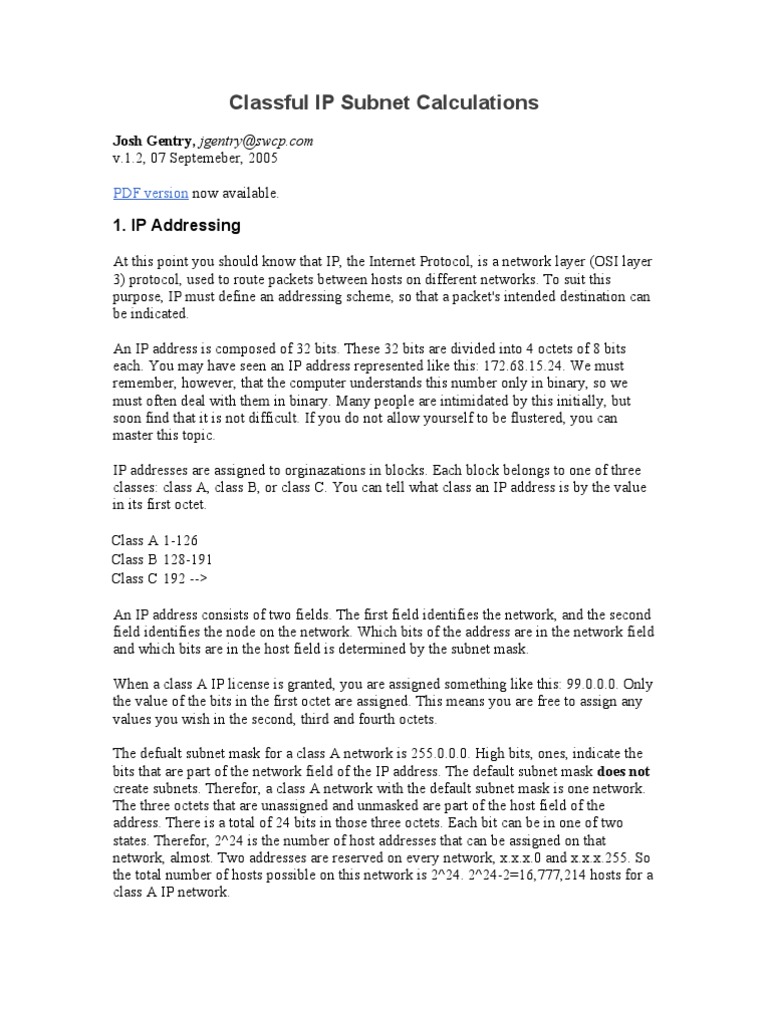 IP Subnet Calculations | PDF | Routing | Router (Computing)