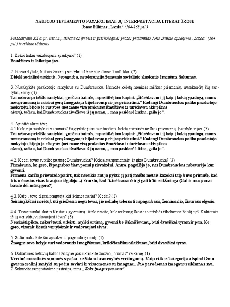 J. Biliunas - Lazda + Paostraipa Koks Zmogus Yra Orus | PDF