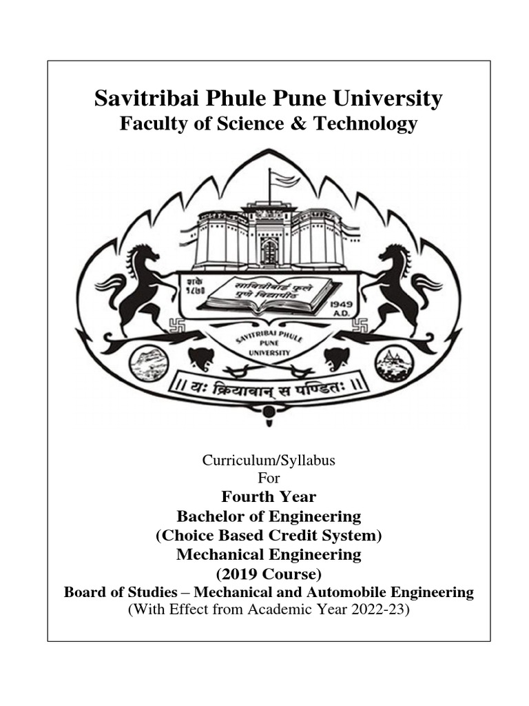 BE Mechanical Engineering 2019 Course Structure and Syllabus | PDF