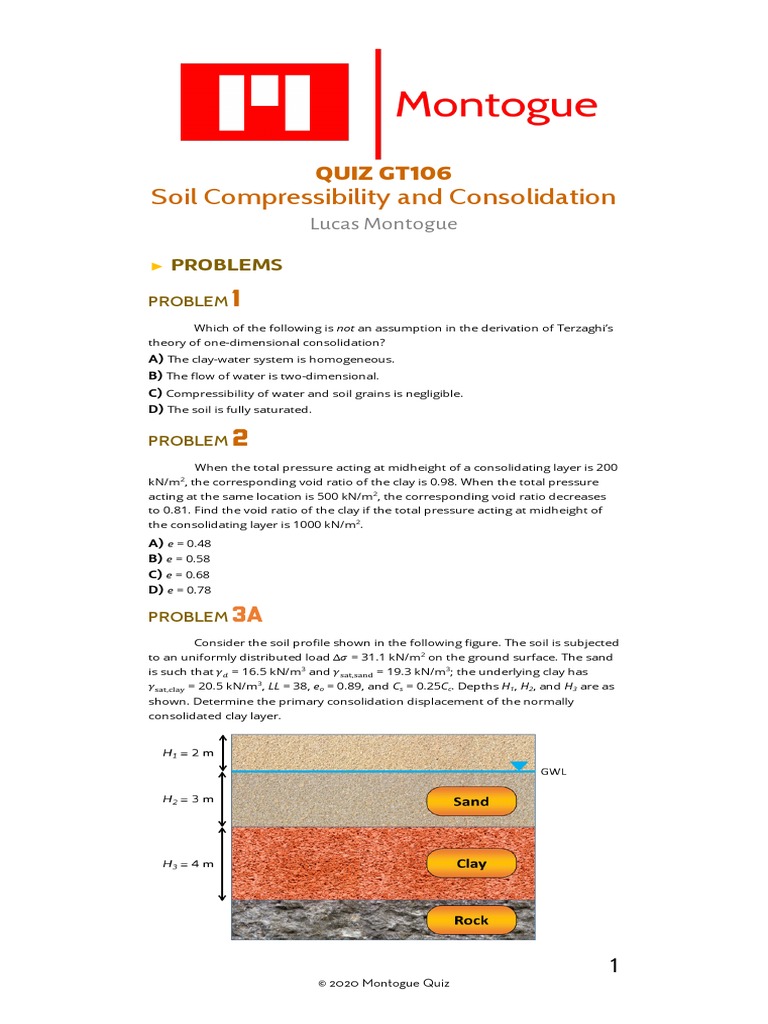 Soil Consolidation Solved Problems | PDF
