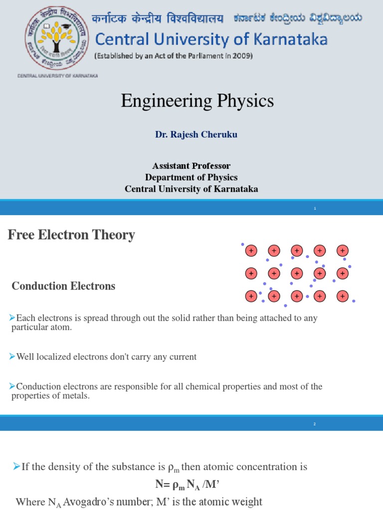 Free Electron Theory | PDF | Phonon | Electron