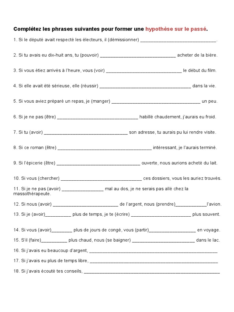 Hypothèse. Exercices | PDF