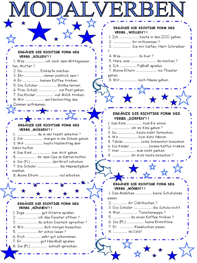 Modalverben-Arbeitsblatter 27876 | PDF