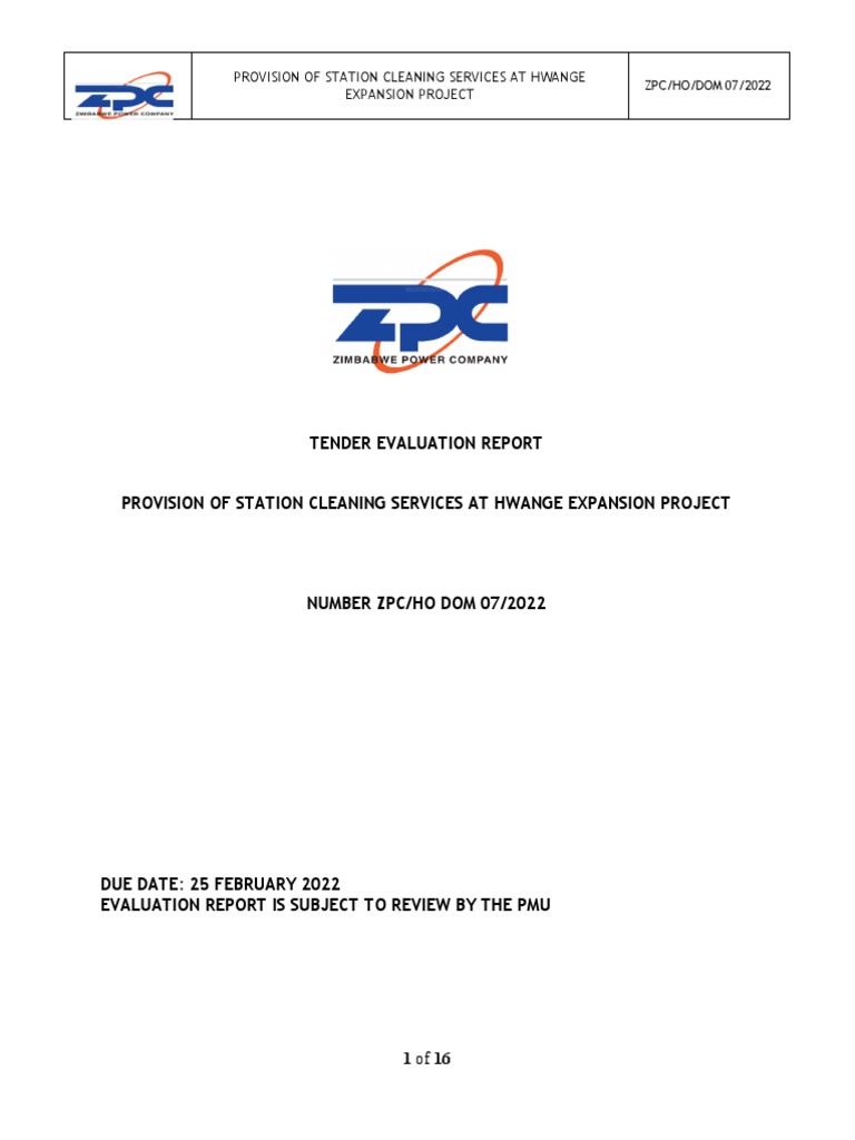 Cleaning Services Evaluation Report - NC150322 | PDF | Waste Management ...