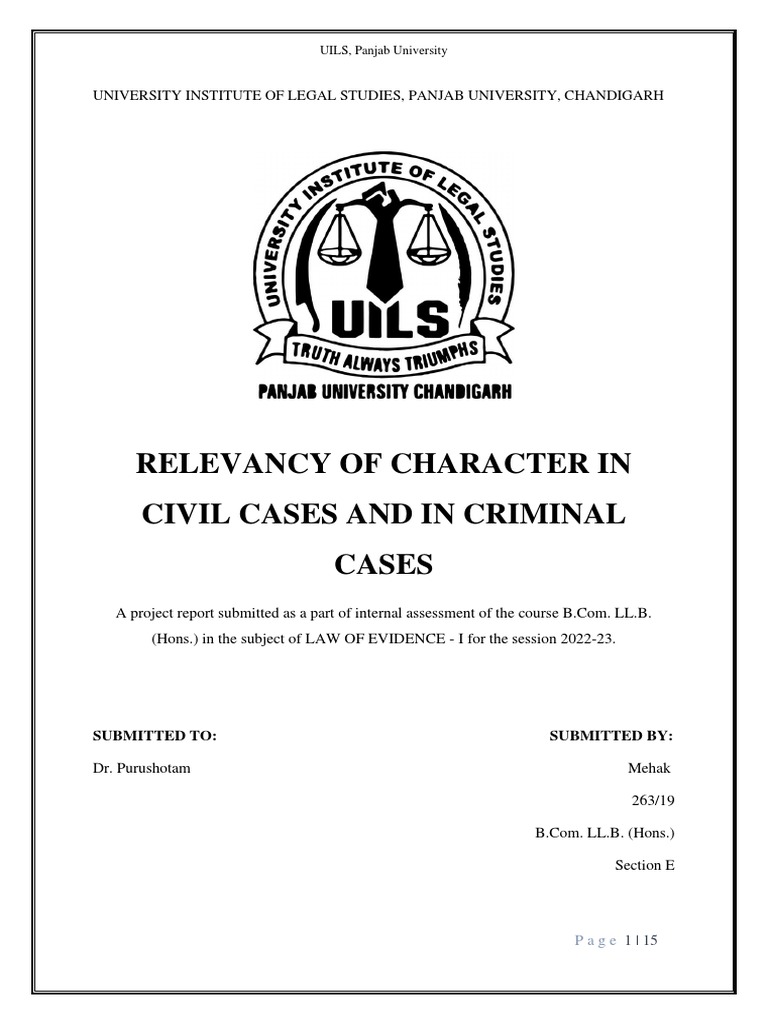 Character Evidence in Legal Cases | PDF | Relevance (Law) | Evidence (Law)