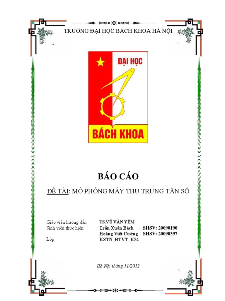 123doc Tieu Luan Mon Thong Tin Vo Tuyen Mo Phong May Thu Trung Tan So | PDF