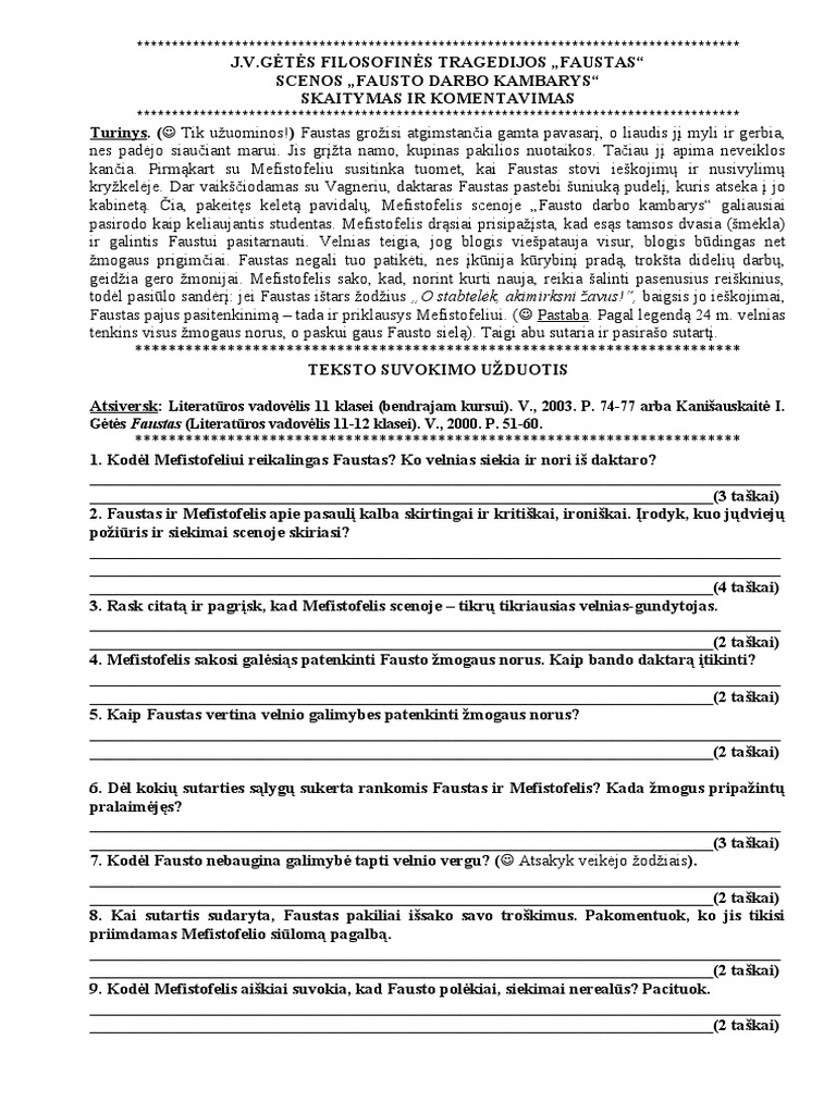 Teksto Suvokimo Uzduotis Ir Vertinimo Lentele | PDF