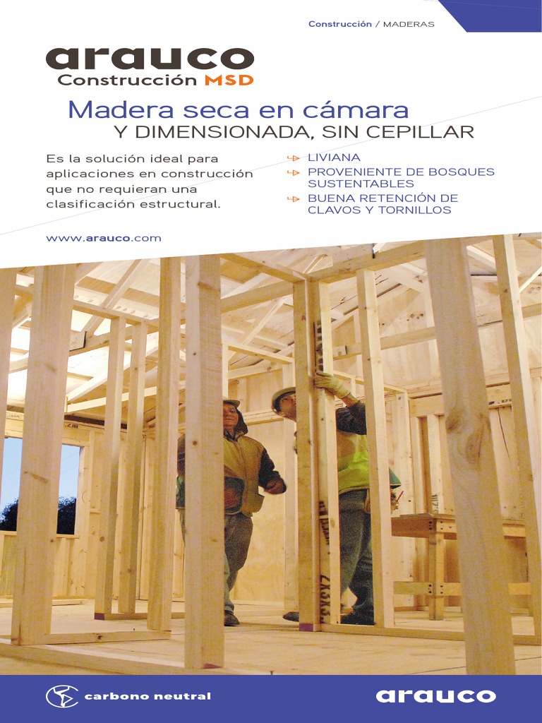Madera Seca Ficha Tecnica Arauco MSD Construccion 14ene 21 | PDF ...