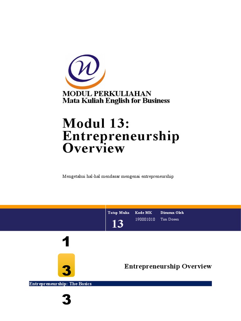 Business English: Entrepreneurship Basics | PDF