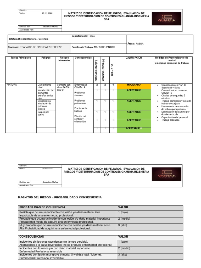 Evaluación de Riesgos en Ghanima SPA | PDF | Riesgo | Epidemiología