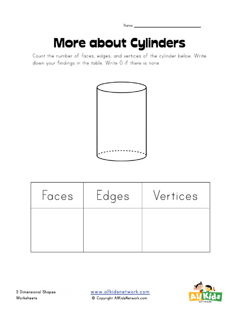 Math 3d Shapes Cylinder Properties | PDF