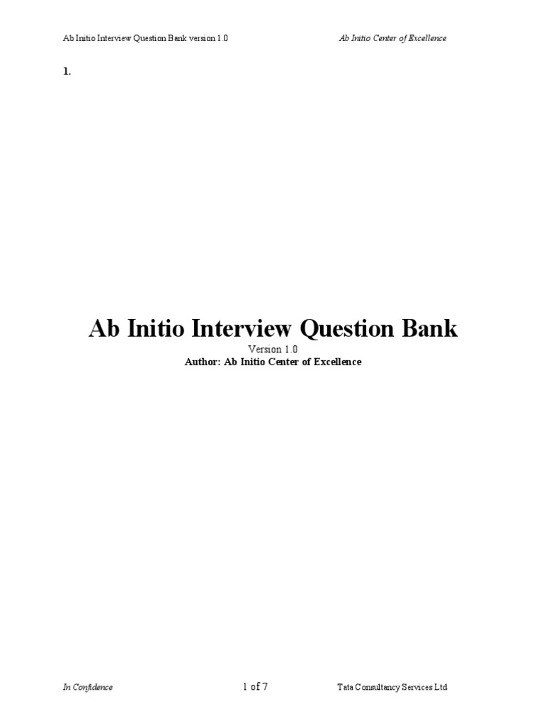 Ab Initio Interview Question v1.0 | PDF | Data Warehouse | Computer Science