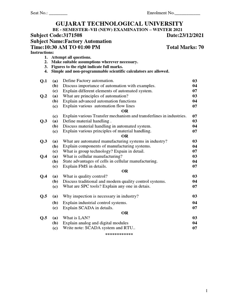 Gujarat Technological University | PDF | Automation | Computing