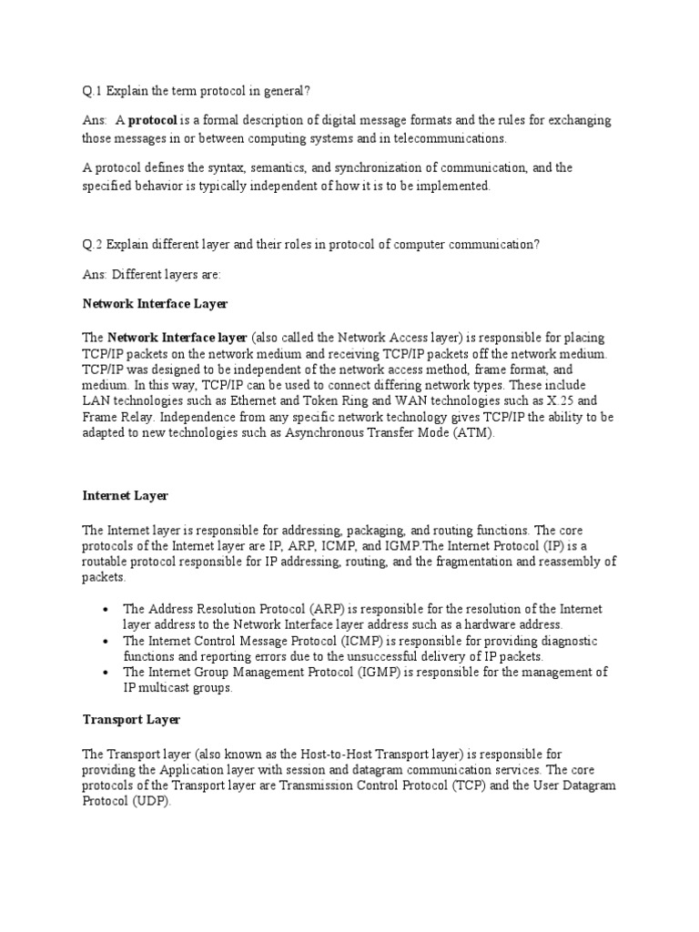 Network Interface Layer | PDF | Osi Model | Communications Protocols